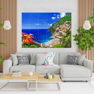 Tile Mural/mosaic Ceramic Panel of Positano positano Wall Print ...