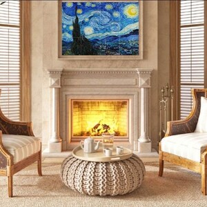 Van Gogh Starry Night Tile Mural: Ceramic Mosaic Panel - Etsy