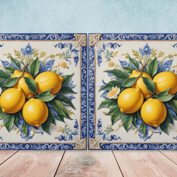 Italian Lemon Tile Wall Decor - Etsy
