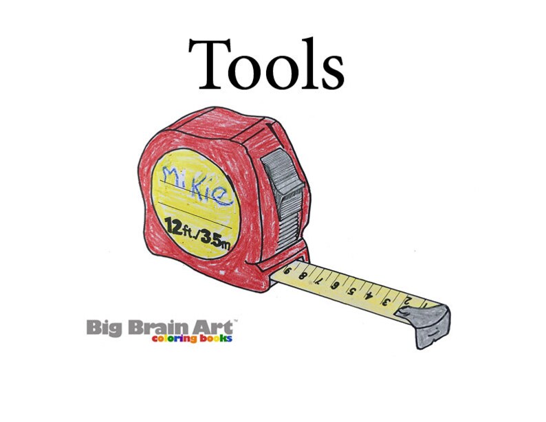Tools Coloring Book 12 Pages - Etsy