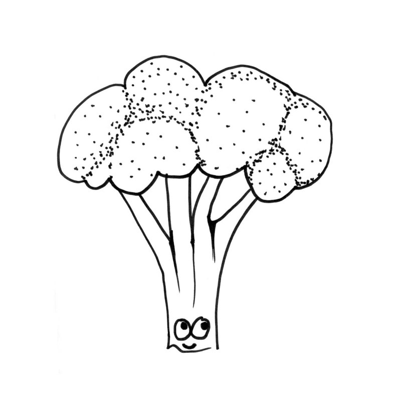 Broccoli Coloring Page - Etsy