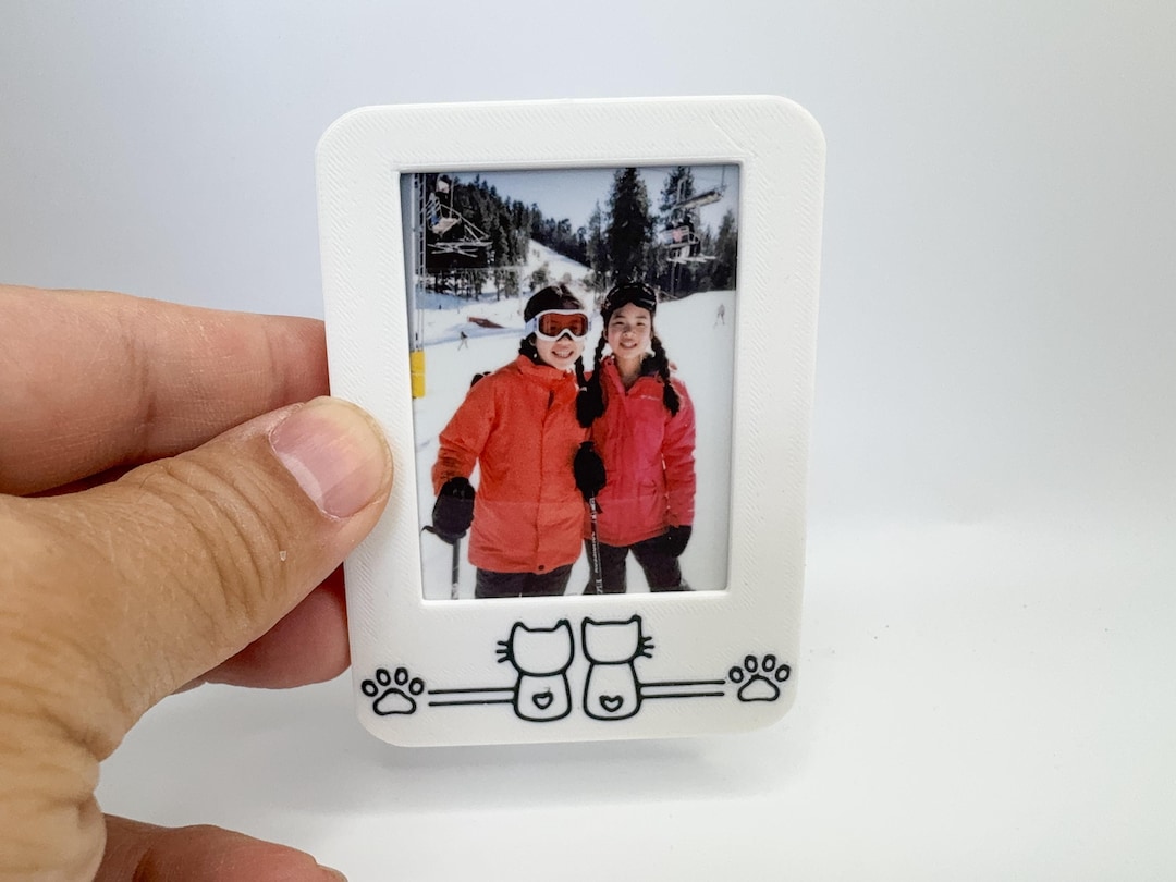 3D Printed Instax Mini Photo Frame Magnet With Cute Cat Design - Etsy