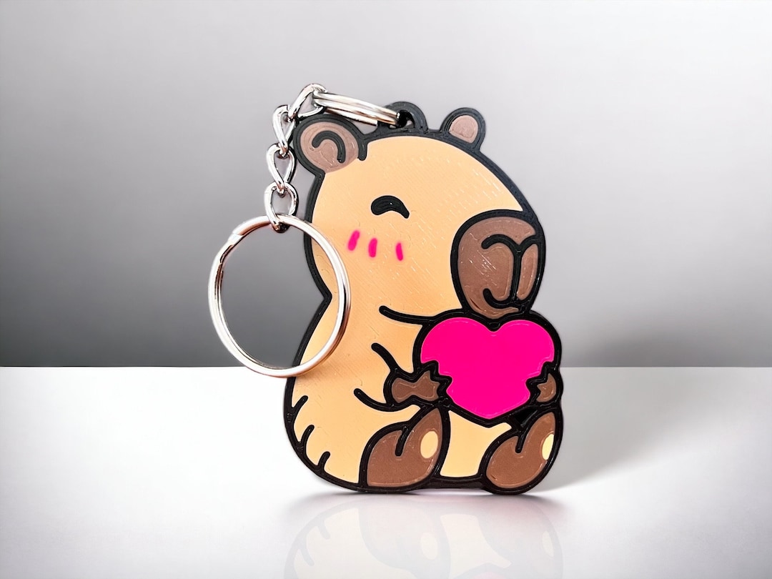 Cute Capybara 3D Printed Keychain - Etsy