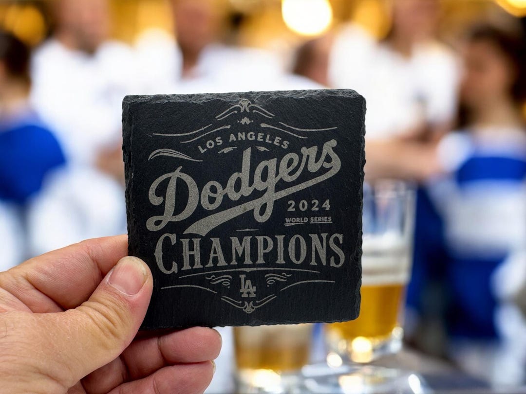 Los Angeles Dodgers 2024 World Series Champions Laser Engraved Slate ...