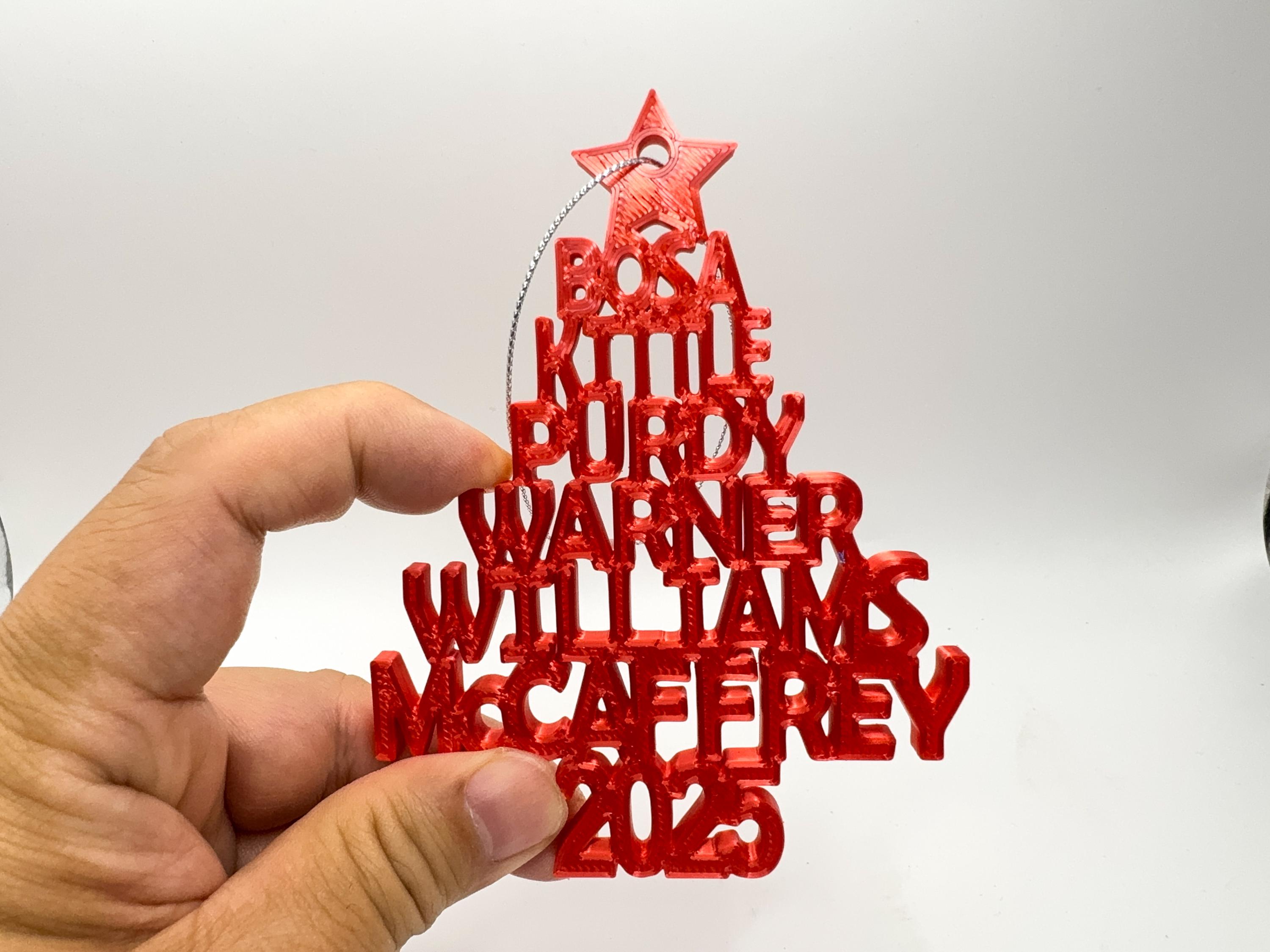 2025 San Francisco 49ers 3D Printed Christmas Tree Ornament - Etsy