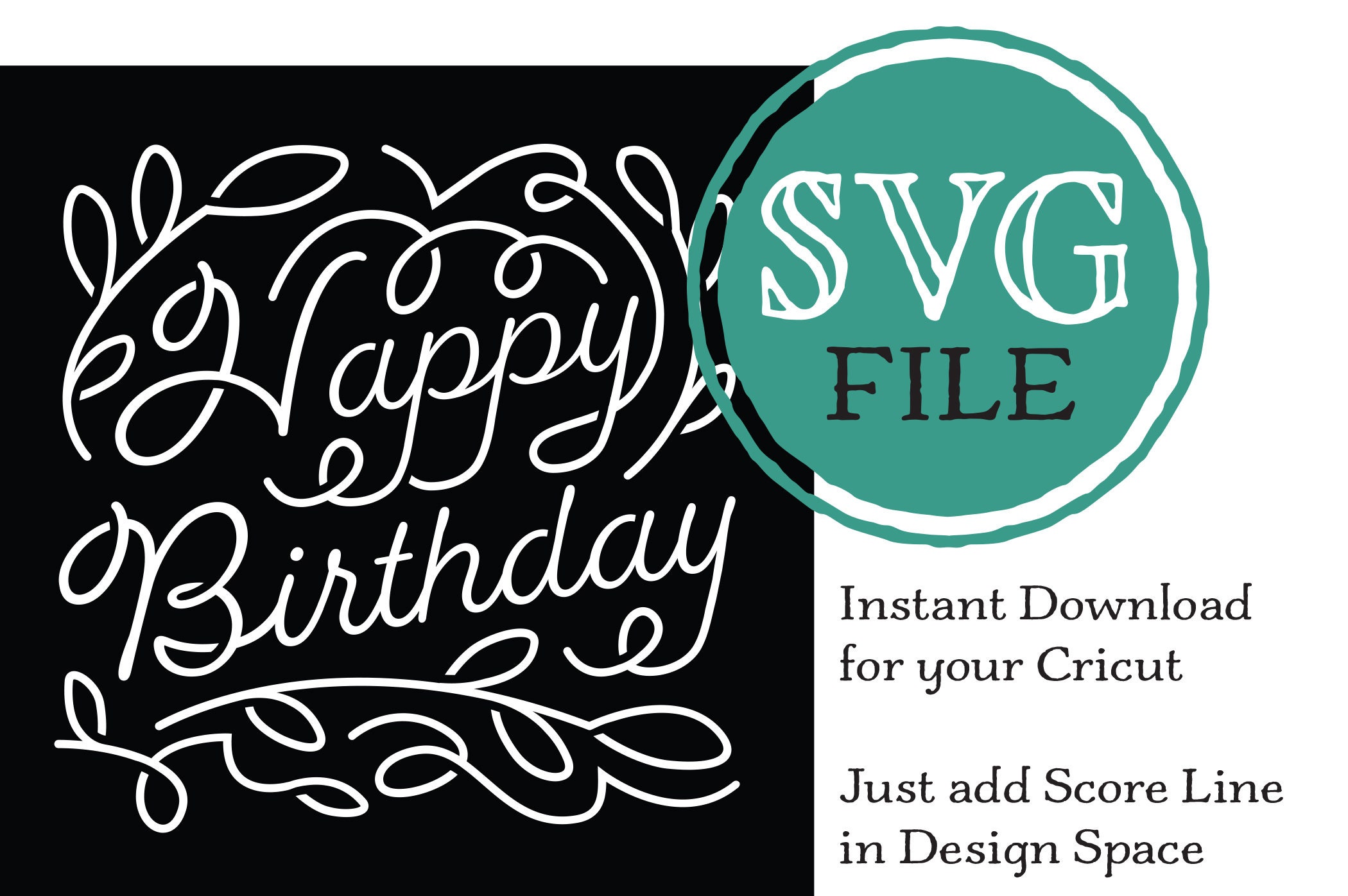 SVG happy Birthday Cut Out Card | Etsy
