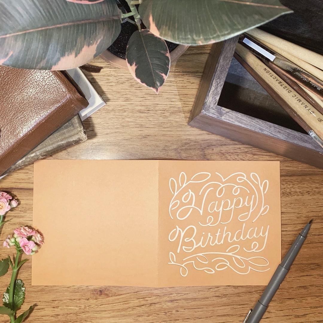 SVG "happy Birthday" Cut Out Card - Etsy