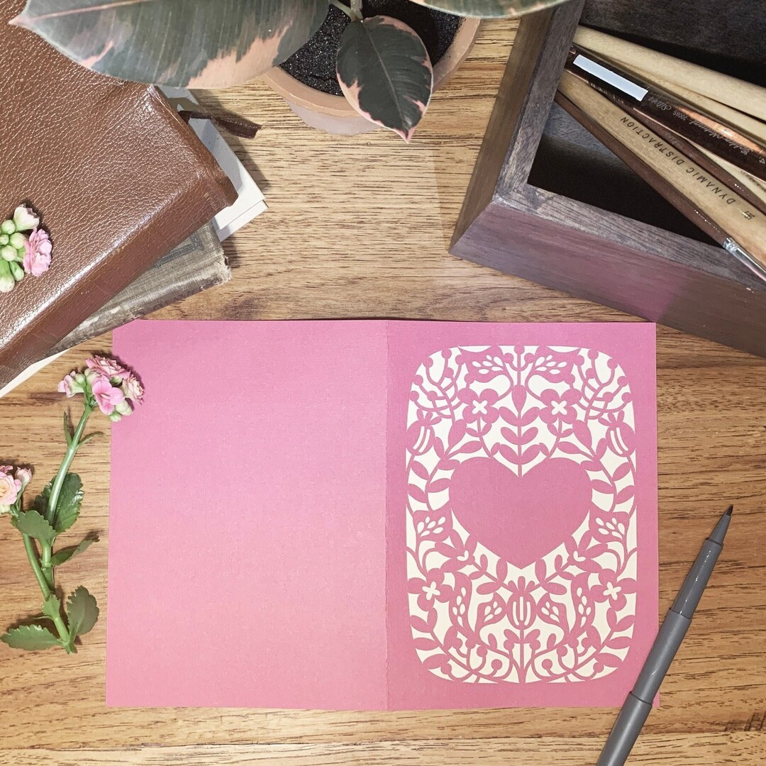 SVG Heart Cut Out Card - Etsy