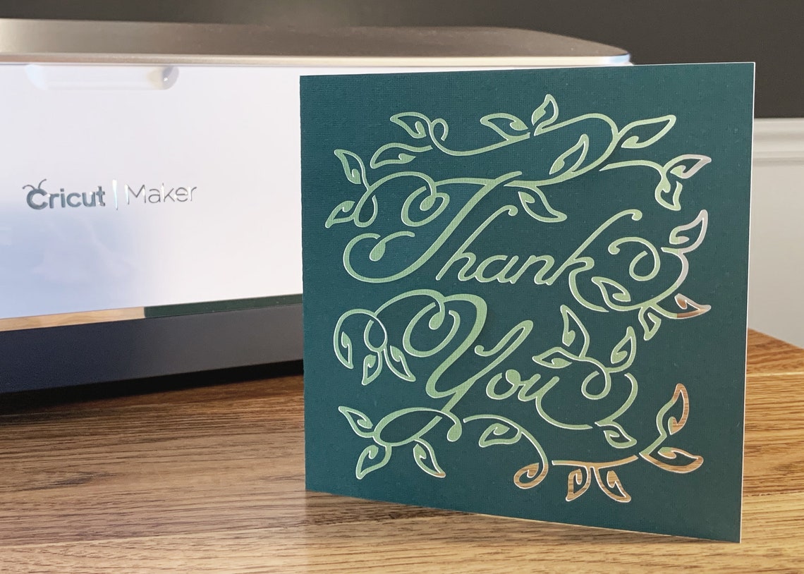 SVG Thank You Cut Out Card - Etsy