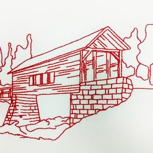 Redwork Covered Bridges Collection - Etsy
