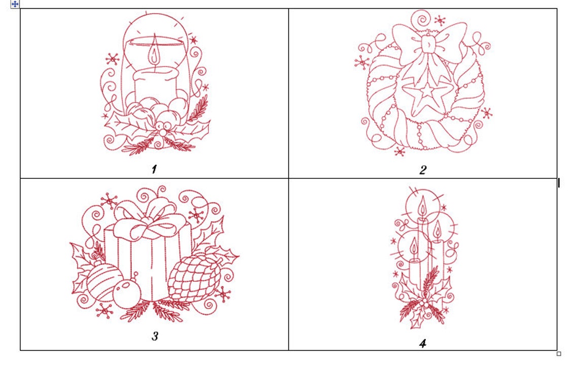 Christmas Embroidery Patterns Ornament Redwork Christmas - Etsy