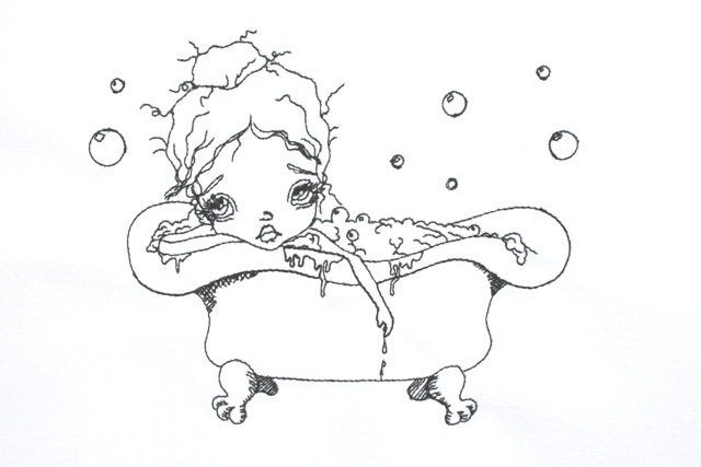 Bath Time Embroidery Pattern Bath Time Bubble | Etsy