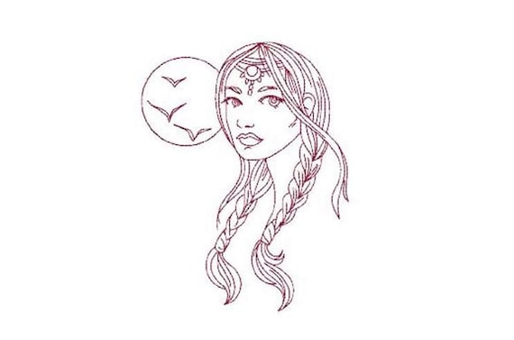 Native Spirit Redwork 05 | Etsy