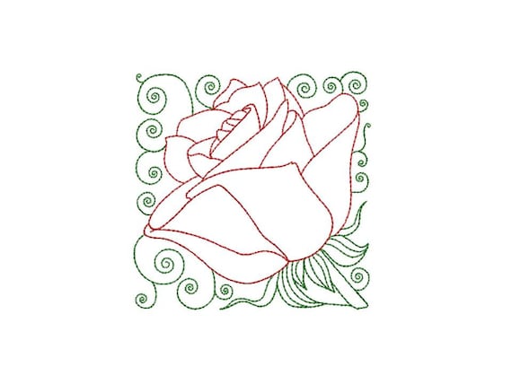 Rose Blocks 03 Rose outline | Etsy