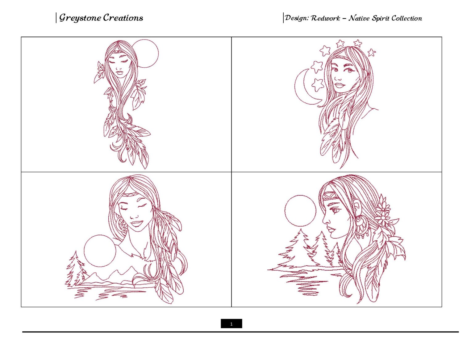 Redwork Native Spirit Collection | Etsy