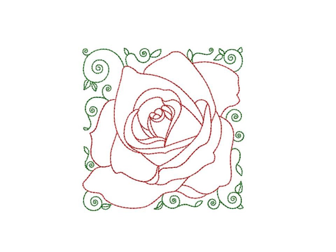 Rose Blocks 02 Rose Outline - Etsy