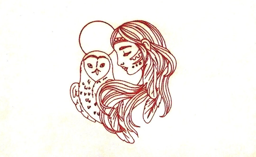 Native Spirit Redwork 09 - Etsy