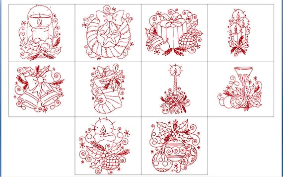 Christmas Redwork Embroidery