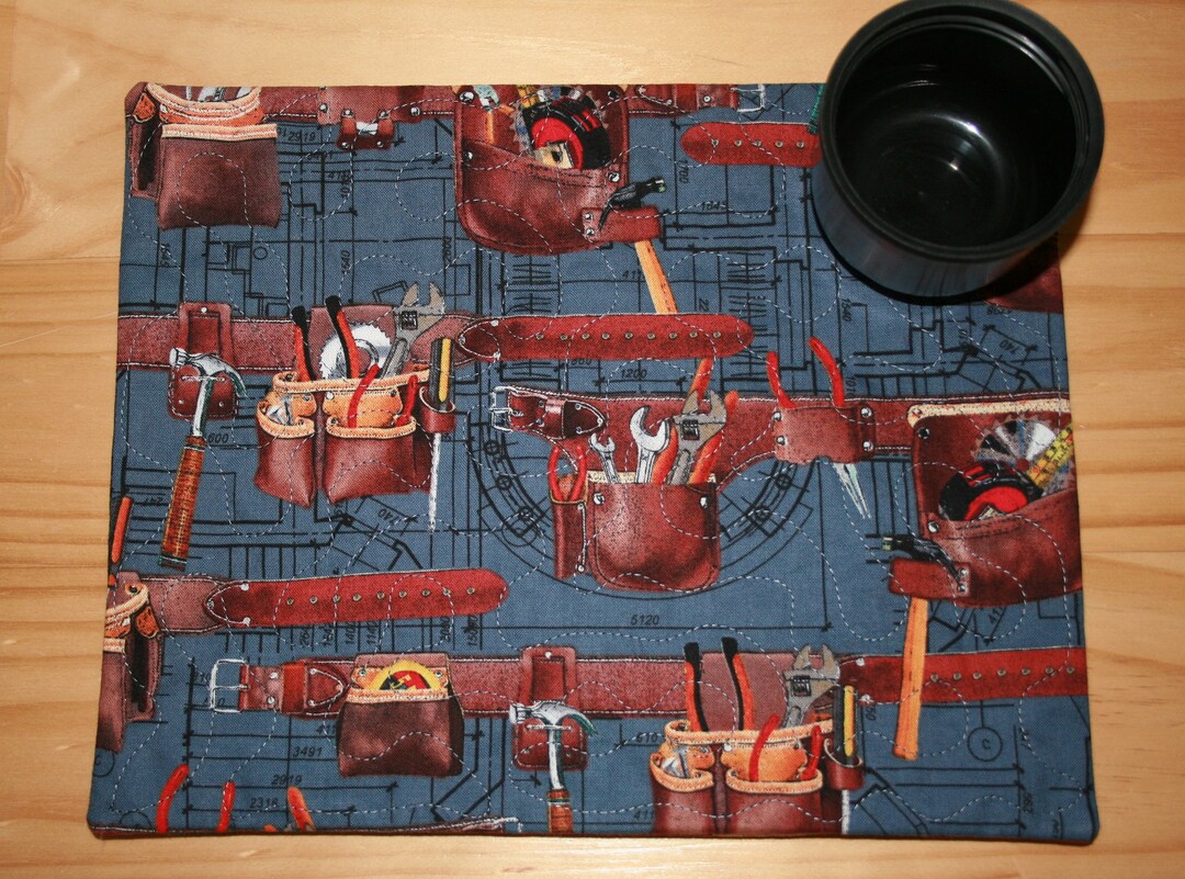 Tool Bag Mug Rug, Dad, Tools, 8x10 - Etsy