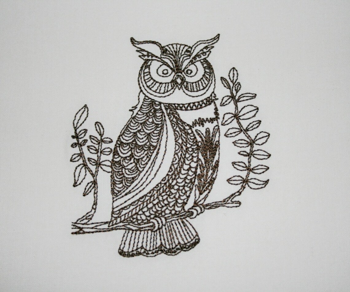 Abstract Owls Brownwork Collection | Etsy