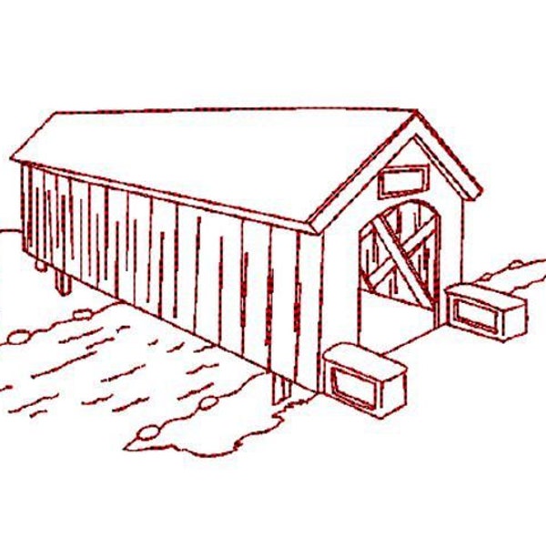 Red Covered Bridge - Etsy