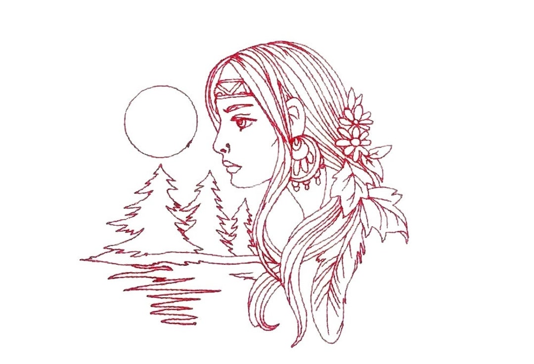 Native Spirit Redwork 04 - Etsy