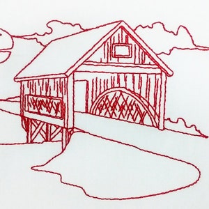 Redwork Covered Bridges Collection - Etsy