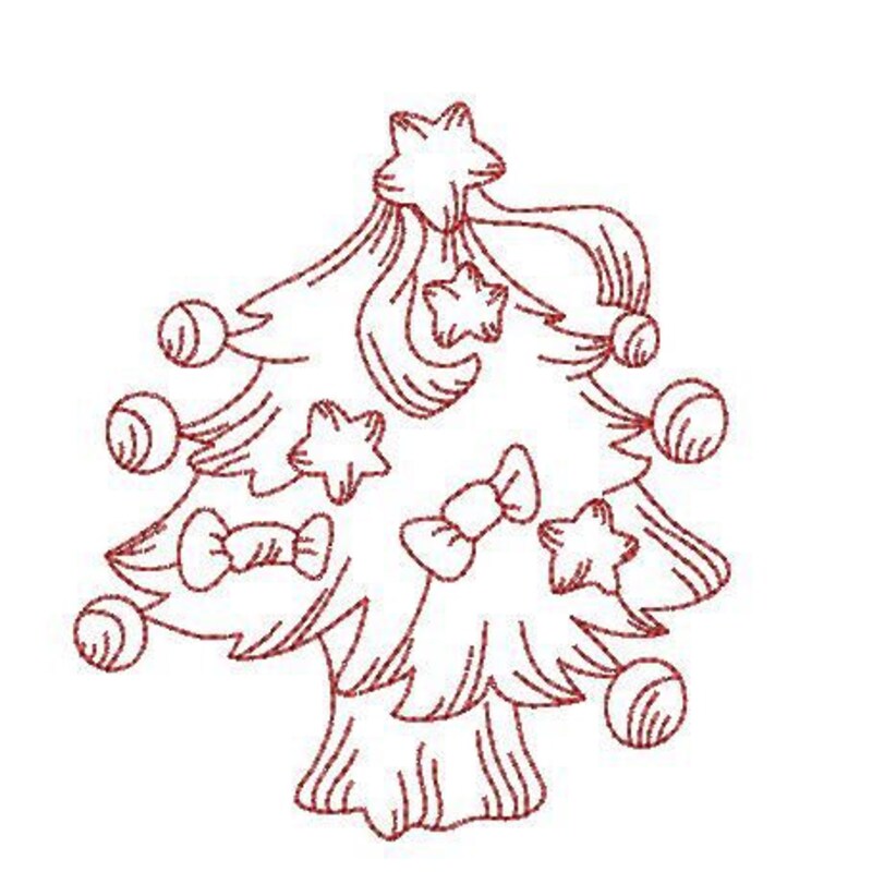 Christmas Redwork - Etsy