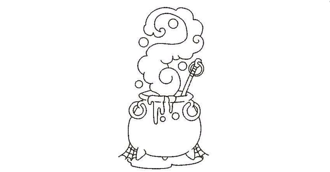 Witch's Cauldron,halloween,blackwork - Etsy