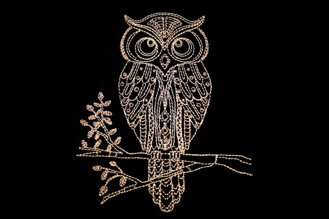 Abstract Owls 07 Embroidered Quilt Block - Etsy