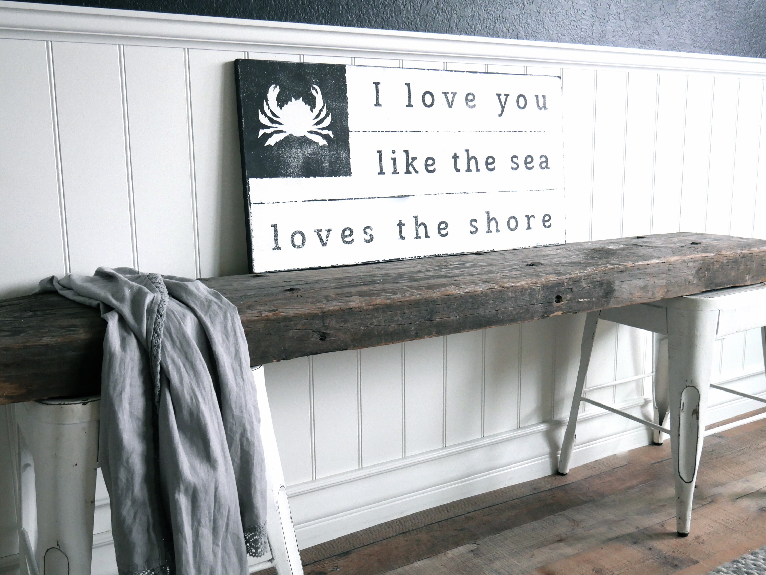 Meet Me Bye the Sea I Love You Like the Sea Loves the Shore Crab Sign ...