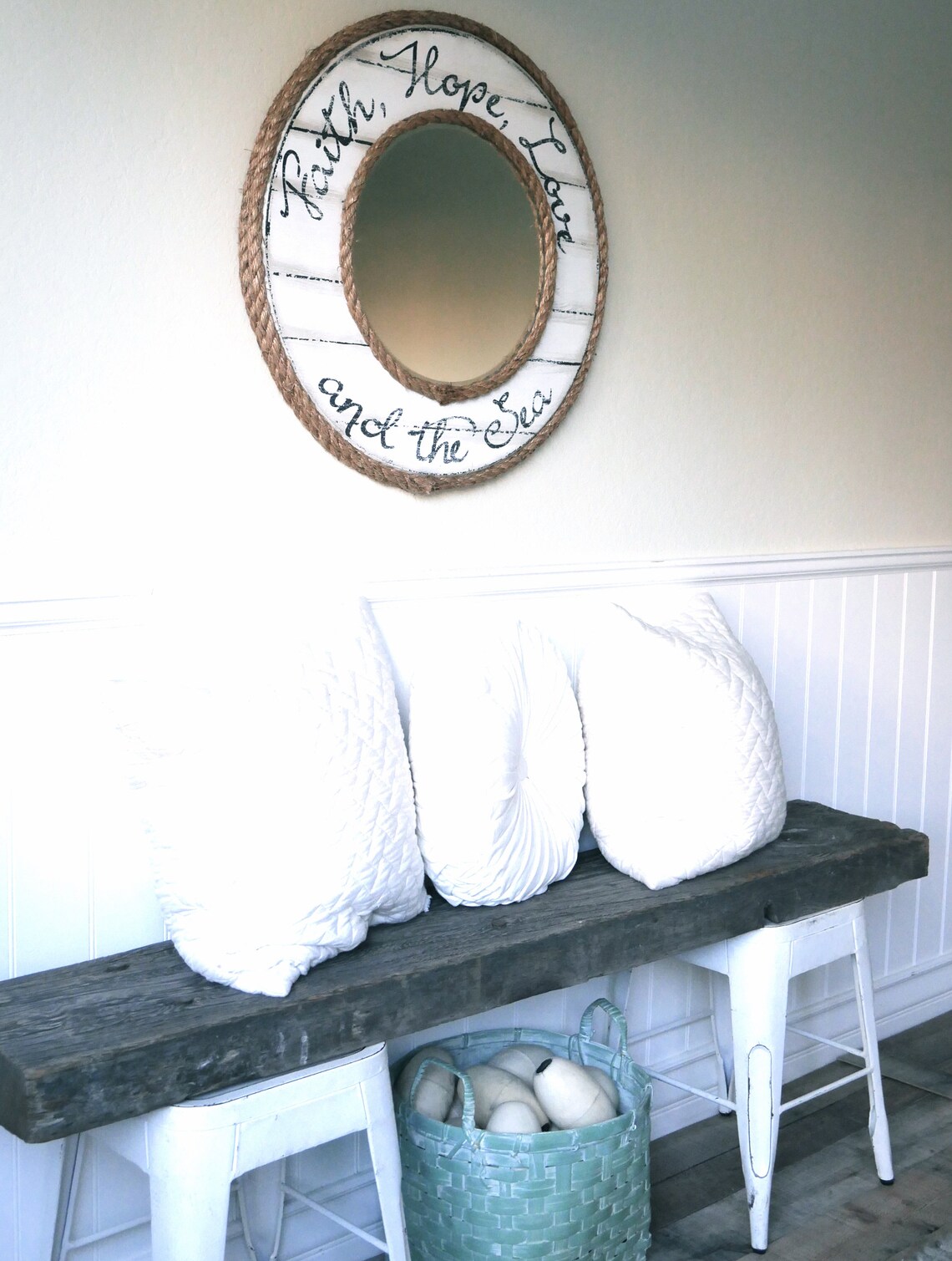 Meet Me Bye the Sea Faith Hope Love and the Sea Mirror - Etsy