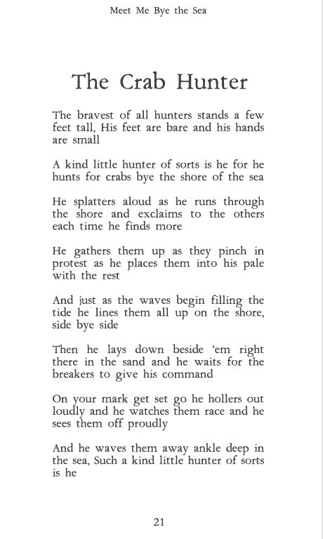 Meet Me Bye The Sea Crab Hunter Poem | Etsy