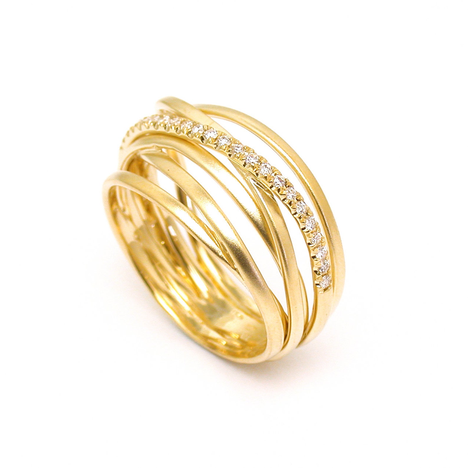 Diamond Accent Ring 14K, White Gold Ring, Custom Size Ring, Statement ...