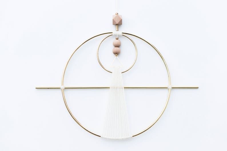 Geometric Wall Hanging in Ivory Willow Design - Etsy