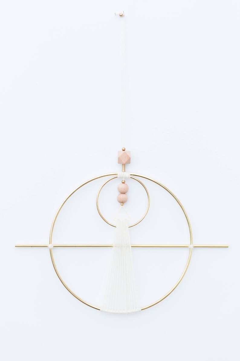 Geometric Wall Hanging in Ivory Willow Design - Etsy