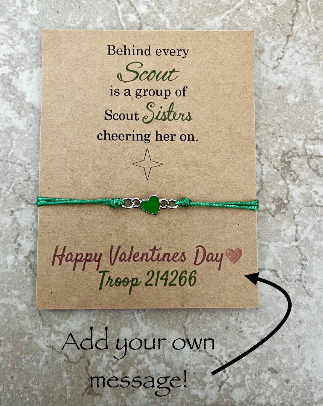 Scout Bracelet, Green Cord, Heart, BACK IN STOCK! - Etsy