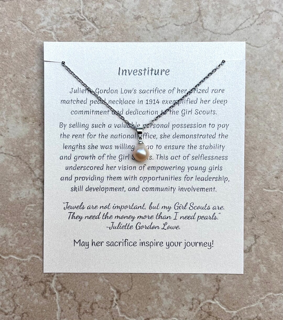 Investiture Necklace, Juliette Gordon Lowe’s Pearls - Etsy