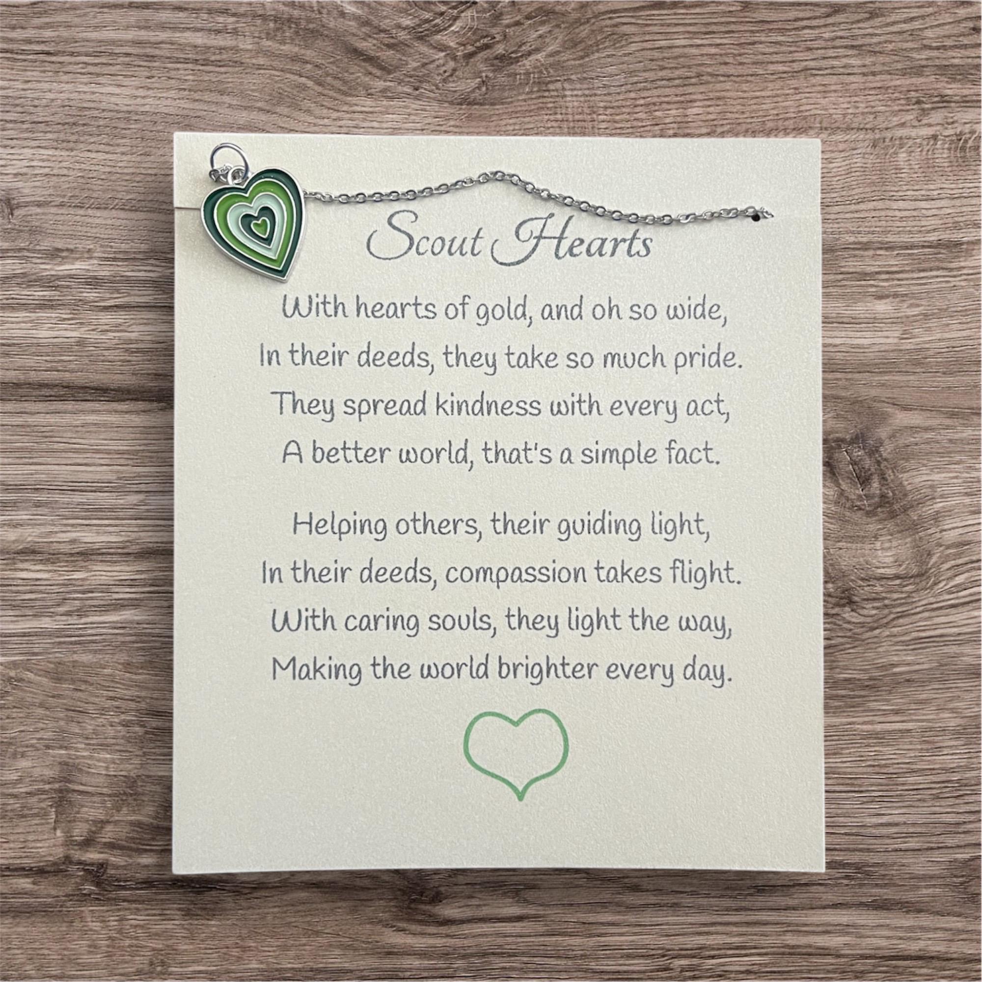 Heart Charm Necklace for Girl Scout Brownies, Bridging Ceremony Gift - Etsy