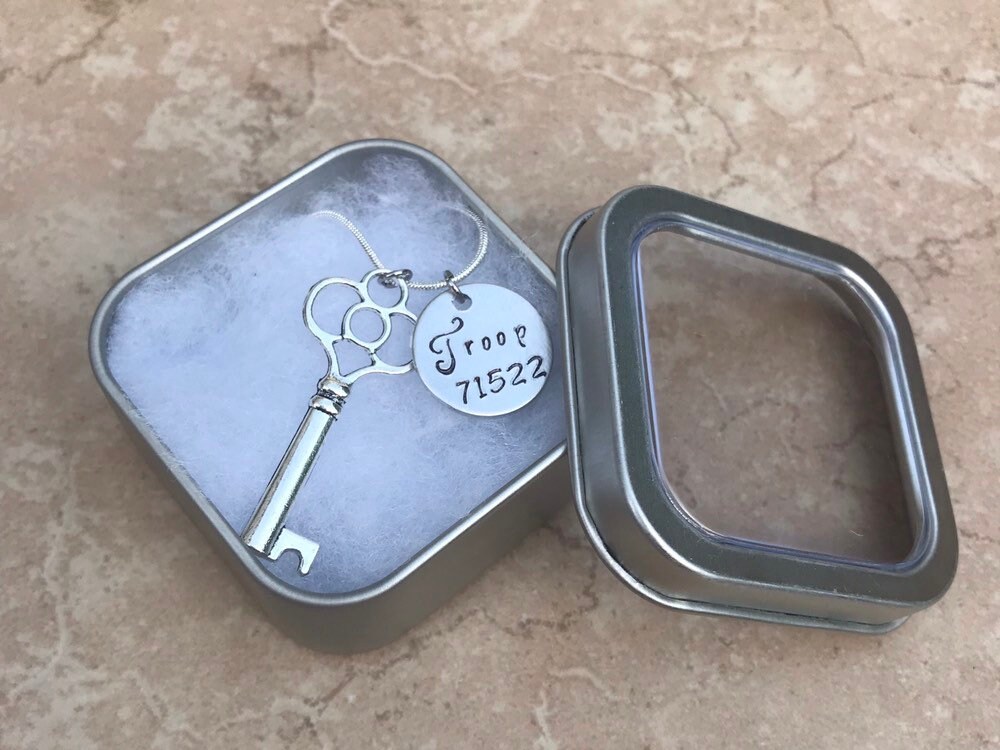 Girl Scout Bridging to Cadette Silver Key Necklace - Etsy Ireland