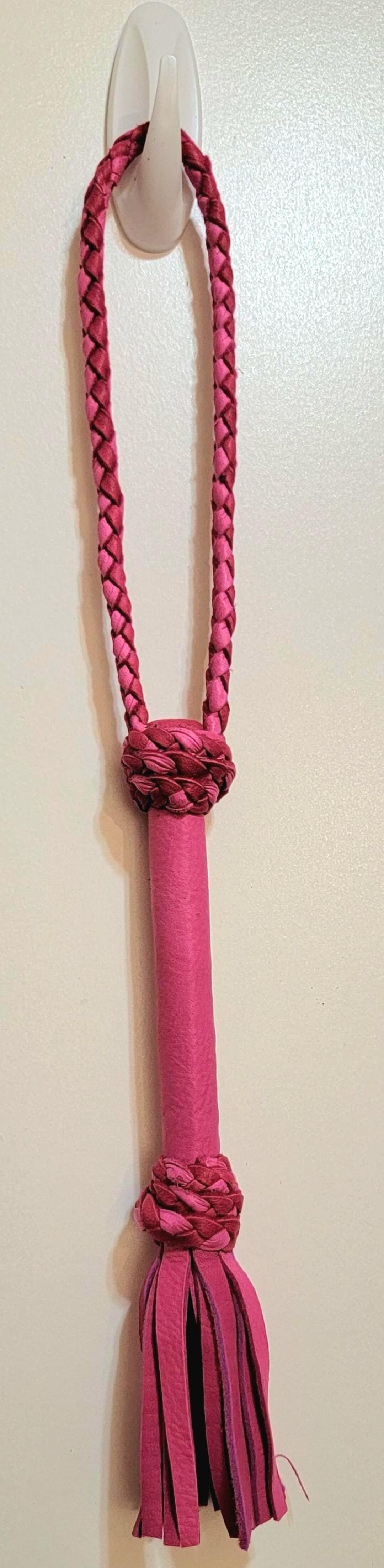 Mini Flogger - Hot Pink Deerskin Handle With Hot Pink and Dark Pink ...