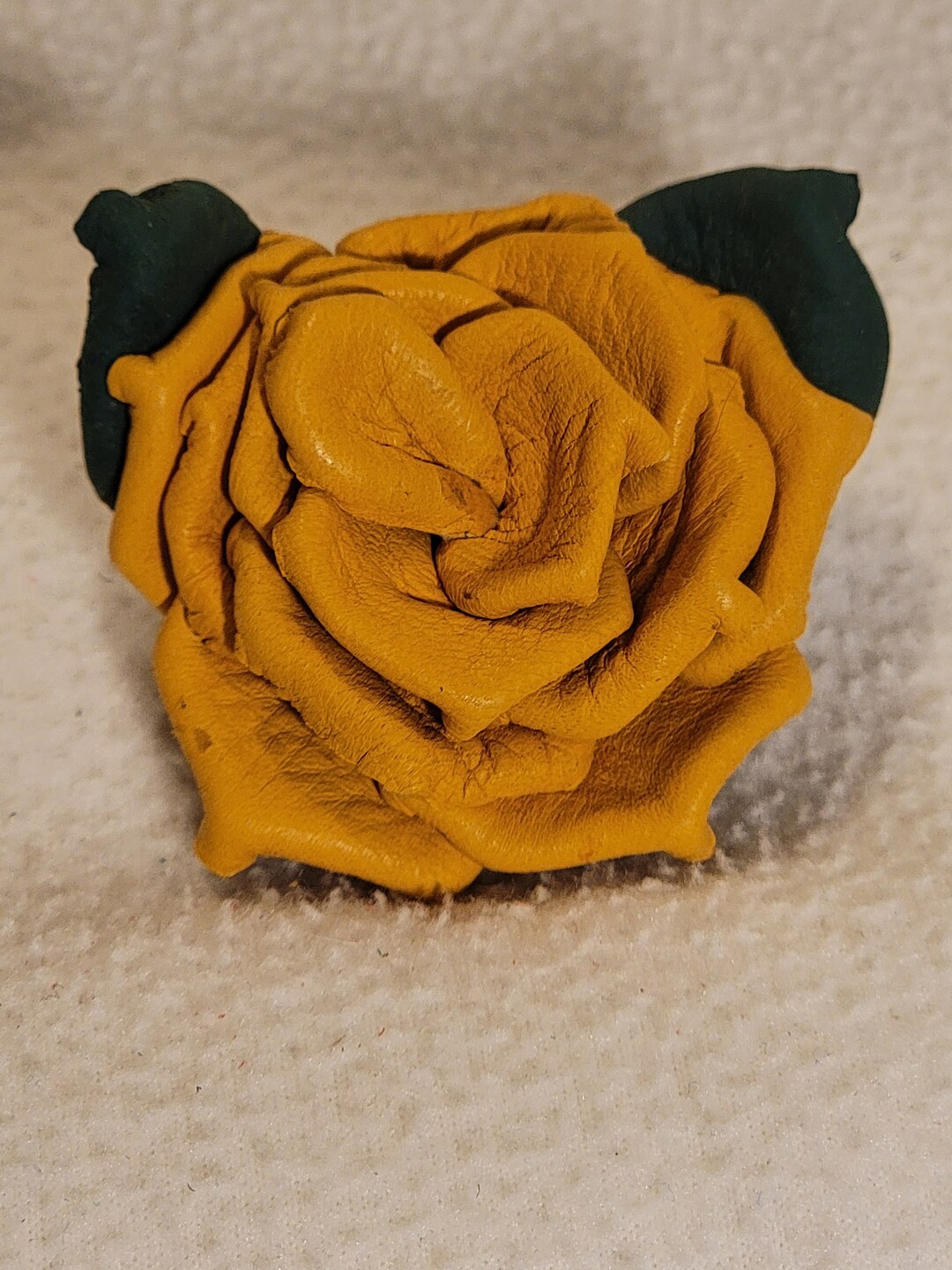 Buckskin Yellow Deerskin Leather Rose Pin - Etsy