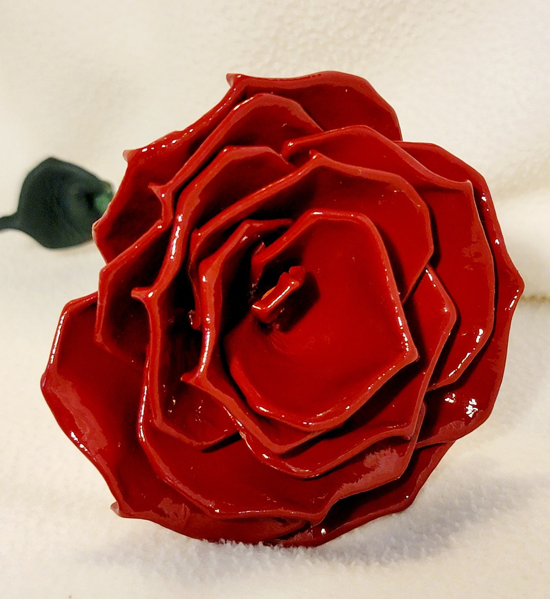 Long Stem Red Patent Leather Rose - Etsy