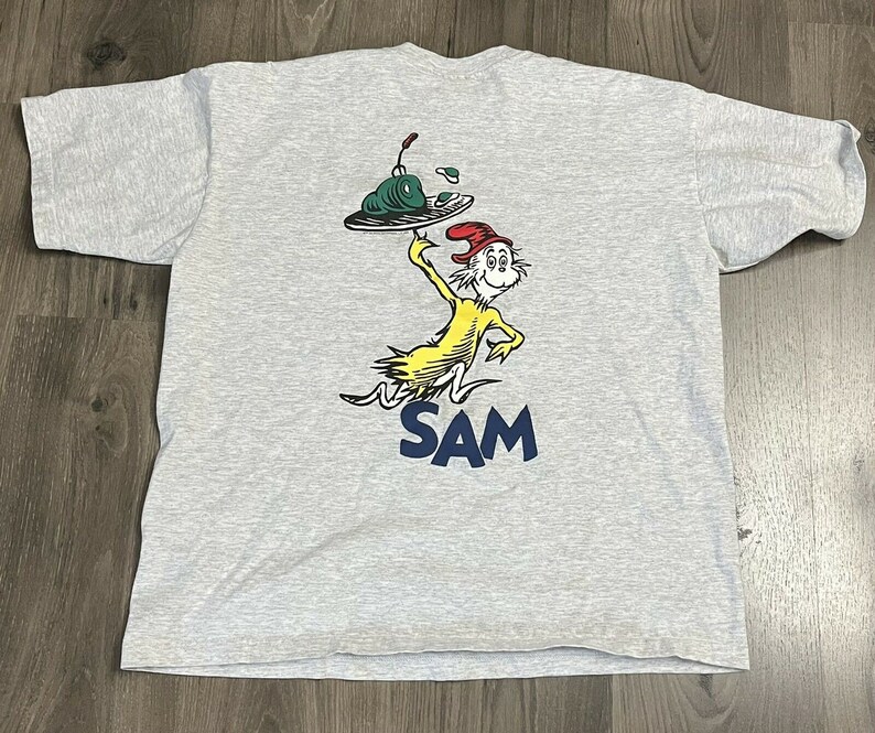 Vintage Dr Seuss Green Eggs and Ham Sam Shirt Medium Junior 1995 VTG ...