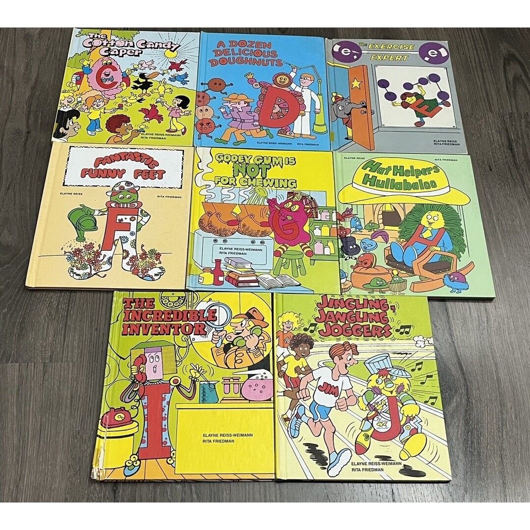 Vtg Letter People Alphabet Hardcover 8 Books C-J Elayne Reiss Readers ...