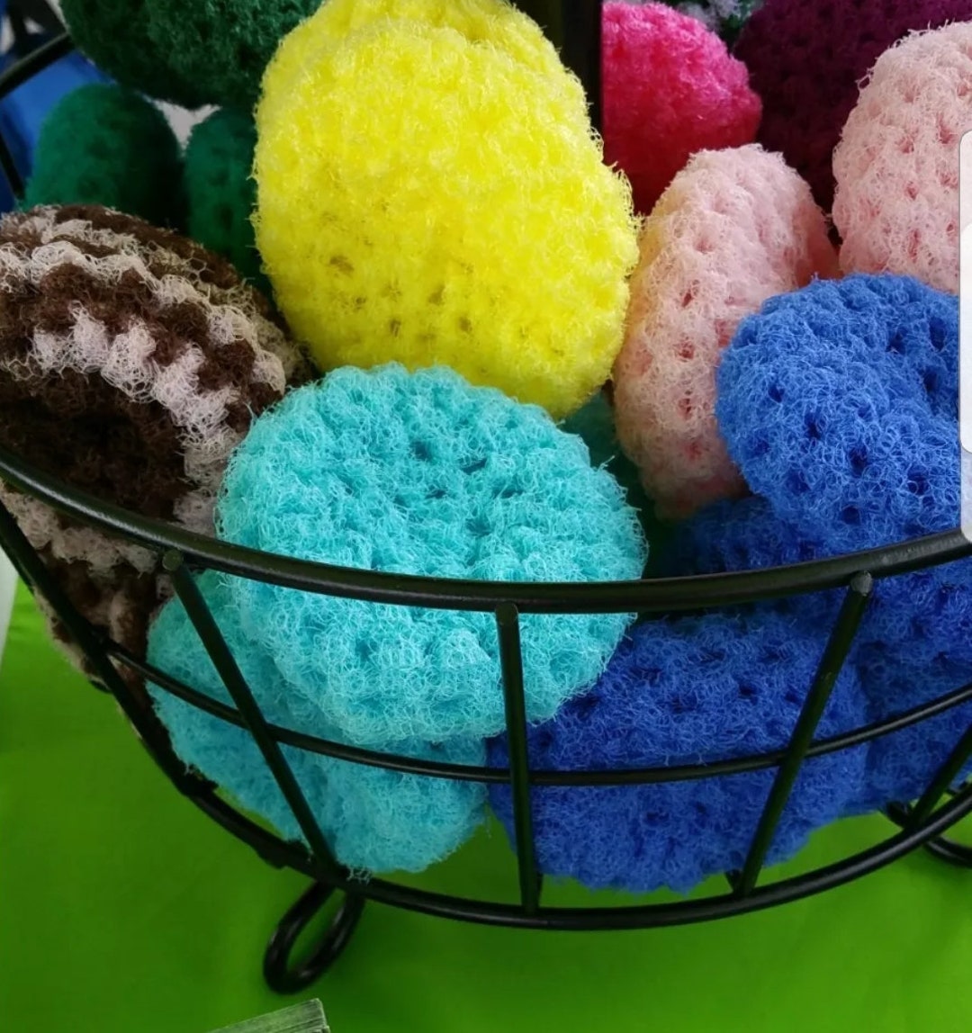 3-IN Handcrafted Scrubbie| Cleaning Sponge| Kitchen Essentials | Dish ...