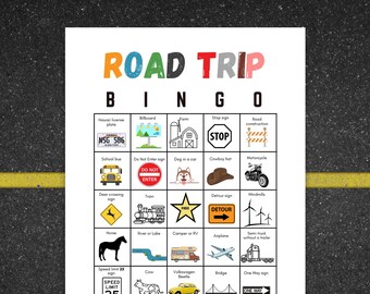 Kids Car Trip Bingo, Kids Car Games, Car Trip Game for Kids, Kids Bingo ...
