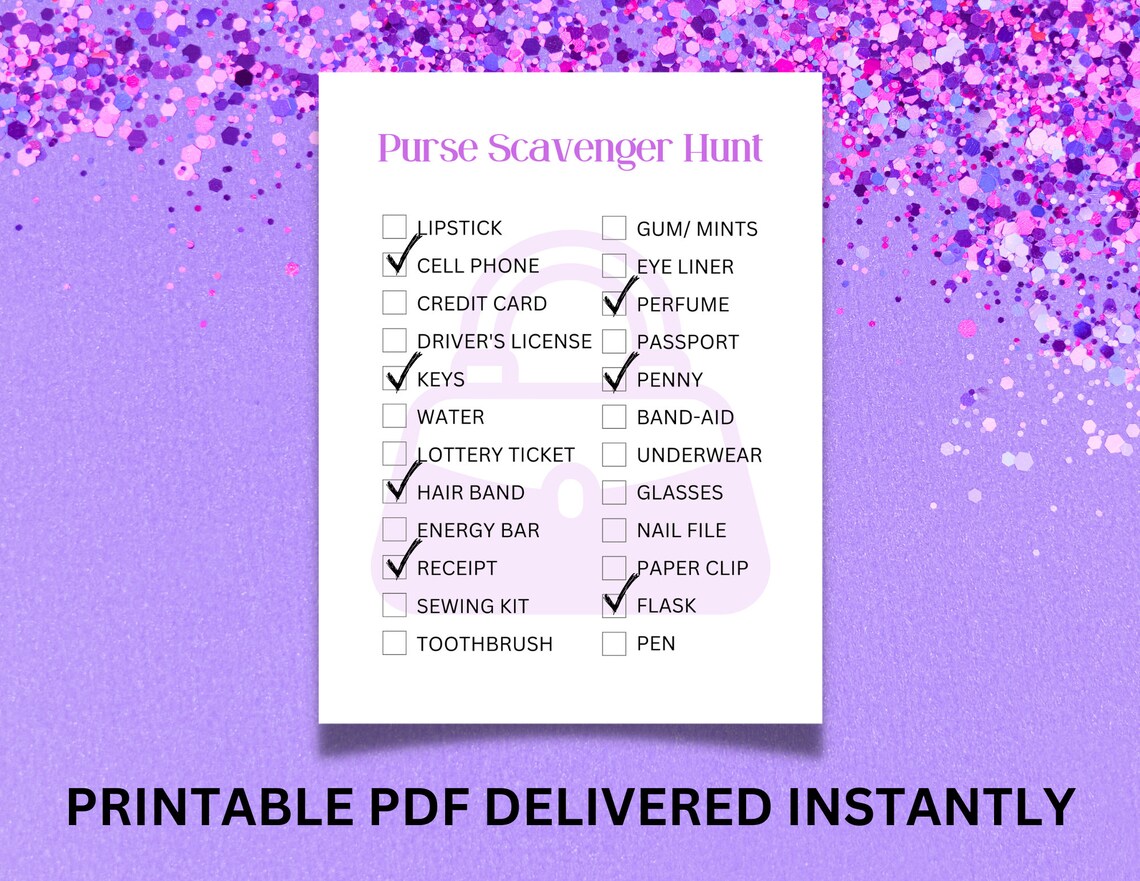 Purse Scavenger Hunt - Etsy