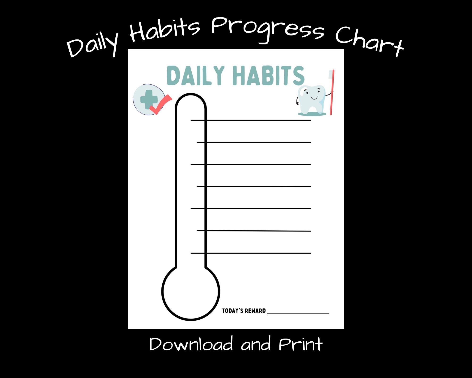 Daily Habits Progress Chart - Etsy