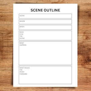 Author's Basic Scene Outline - Etsy